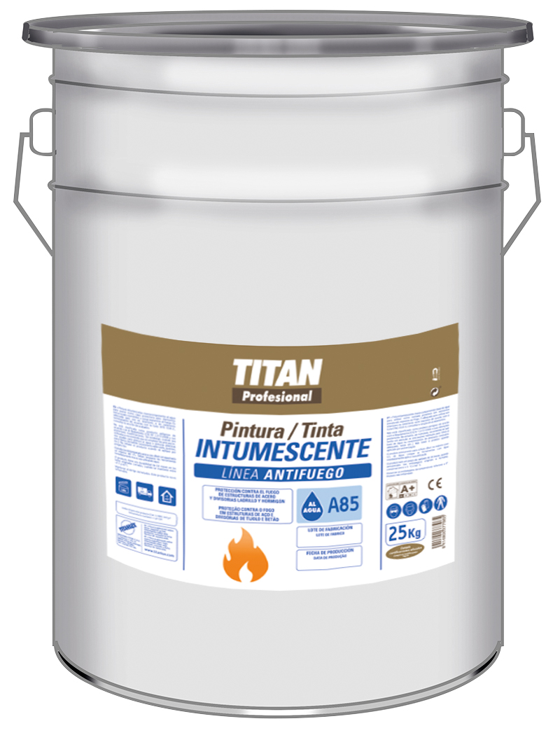 Pintura intumescente al agua Titan A85 RF 180 y A80 RF 90